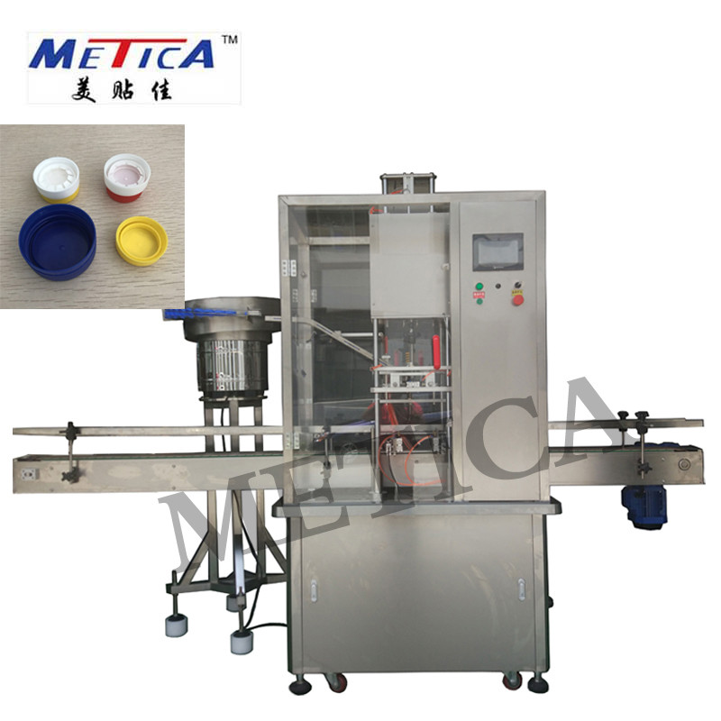 Big Diameter Caps Capping Machine With Cap Feeder